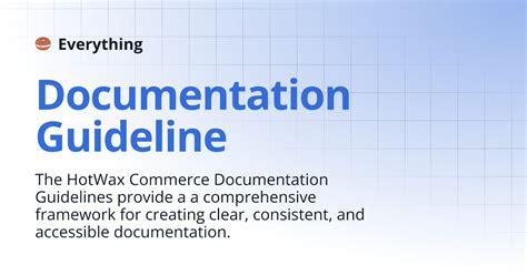 Documentation Guideline Everything