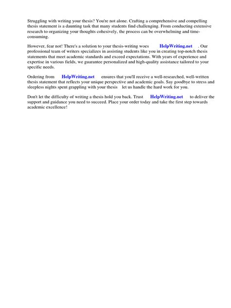 Example Complete Thesis Statement Pdf Essays Thesis