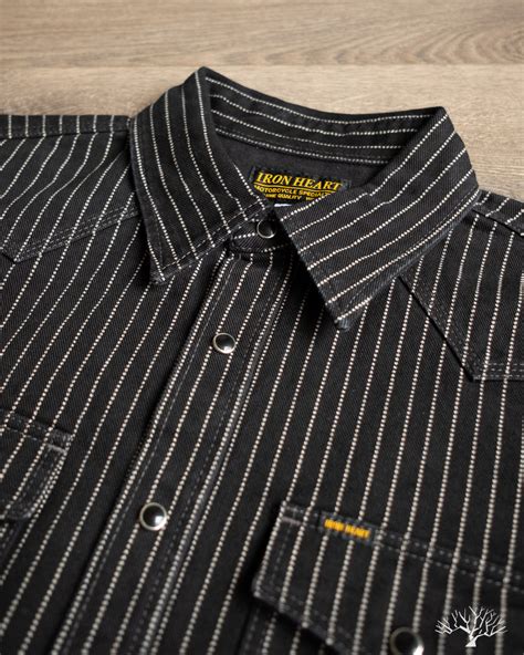 Iron Heart Ihsh 62 Blk 12oz Wabash Western Shirt Black Withered Fig
