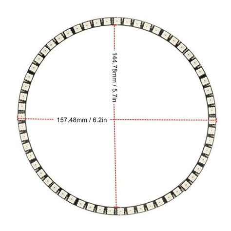 Rgb Led Module 60 Bit Cirkel 4 Delen 1575mm Met Ws2812 5050 Chip