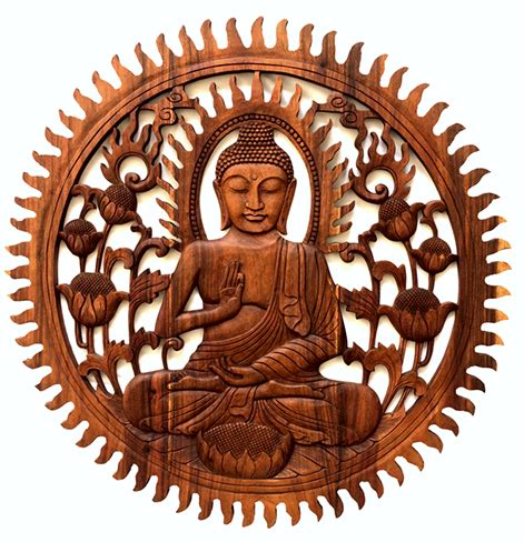 Terima Kasih Mandala Buda Sidartha Em Madeira Suar 100cm Confeccionados Segundo A Cultura