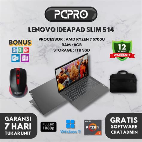 Jual Lenovo IdeaPad Slim AMD Ryzen U GB GB Touch Grey Shopee Indonesia