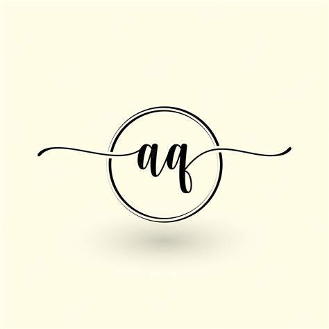 Premium Vector Initial Handwriting Aq Circle Logo Aq Letter Logo Circle Initial Aq Luxury Monogra