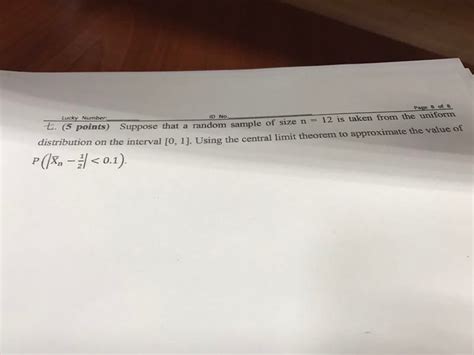Solved Suppose That A Random Sample Of Size N Is Taken Chegg