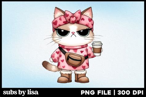 Bougie Cat Valentines Day Sublimation Png