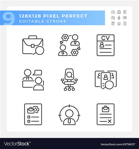 Hiring Process Organization Pixel Perfect Linear Vector Image