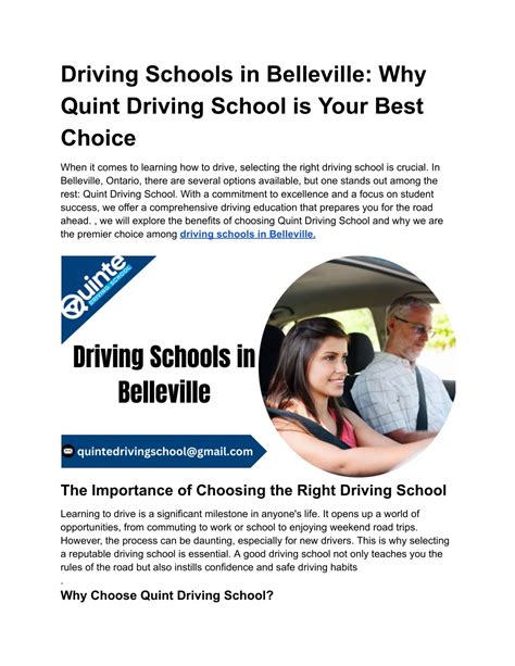 Ppt Driving Schools In Belleville Why Quint Driving School Is Your