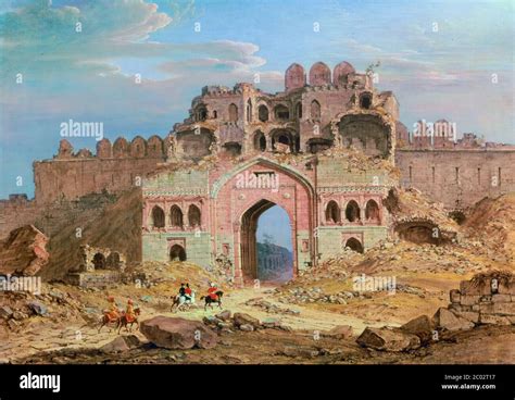 Inside The Main Entrance Of The Purana Qila Delhi Landscape Painting