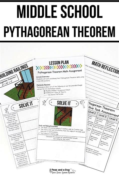 Pythagorean Theorem Assignment Theorems Science Lessons Middle