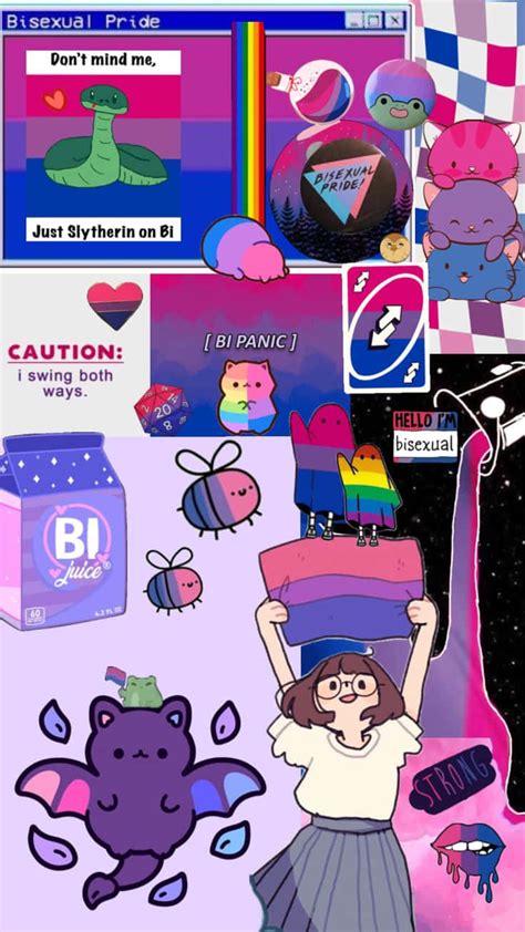 Download Bisexual Pride Collage Wallpaper