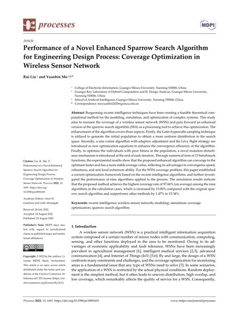 pdf performance of a novel enhanced sparrow search algorithm for engineering design process