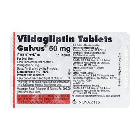 Galvus Mg Tablet S Price Uses Side Effects Netmeds