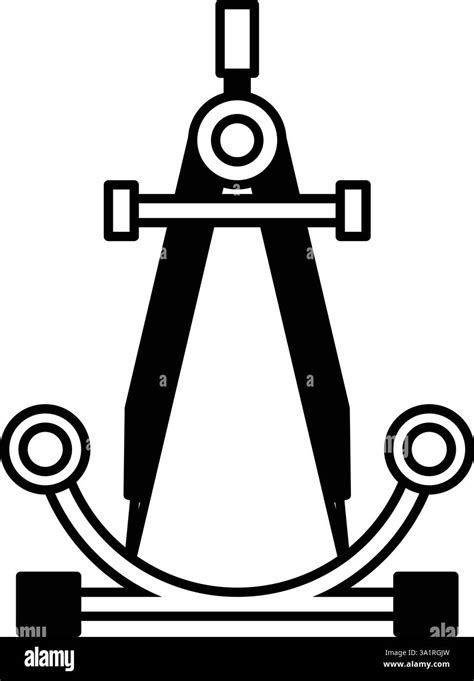 A Black And White Drawing Of A Compass The Compass Is A Tool Used For