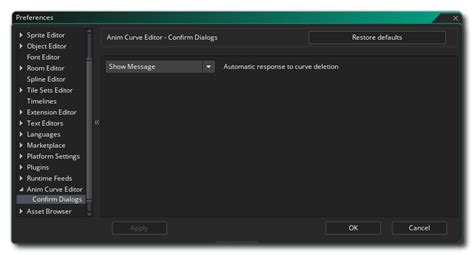 Animation Curve Editor Preferences