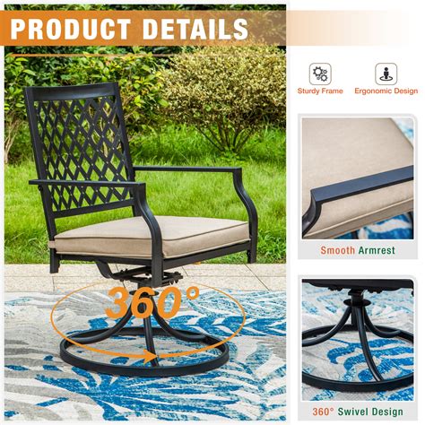 Sophia And William 7 Peices Outdoor Patio Dining Set Swivel Cushioned