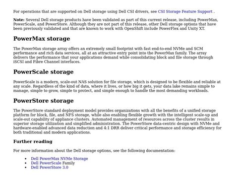Dell Storage Options Design Guide—red Hat Openshift Container Platform 4 10 On Intel Powered