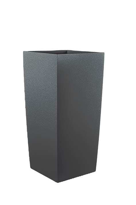 Tall Tapered Square Container For Indoor And Outdoor Use 16 Matte Black Tall Tapered Square Container For Indoor And Outdoor Use 16 Matte Black
