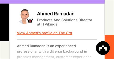 Ahmed Ramadan Products And Solutions Director At Itvikings The Org