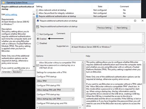 this device cannot use a trusted platform module allow bitlocker