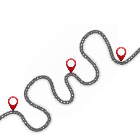 Estrada Com Pinos Gps Três Passos Vetor Premium