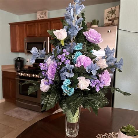 12 Open Lavender Roses Artificial Flowers 4 Rose Head Wedding