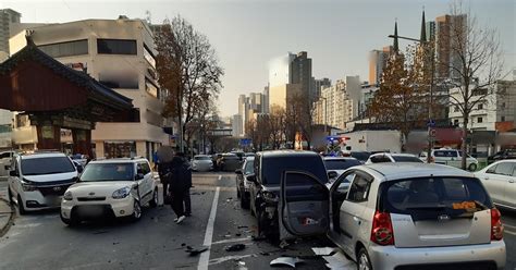 출근시간 대구 도심서 다중 추돌사고15명 부상