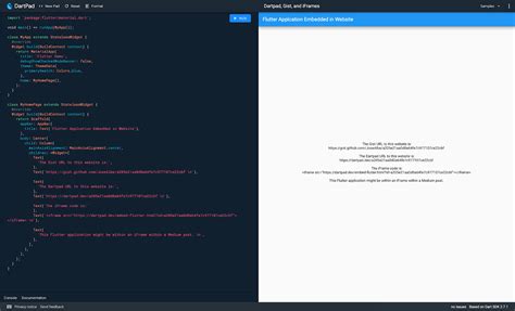 How To Embed A Flutter Application In A Website Using Dartpad