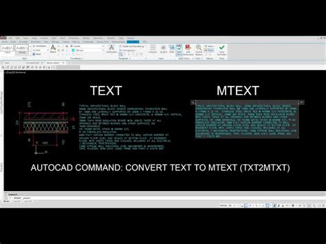 فیلم آموزشی دستور Autocad تبدیل متن به Mtext Txt2mtxt آموزش اتوکد
