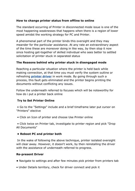 PPT How To Change Printer Status From Offline To Online PowerPoint Presentation ID