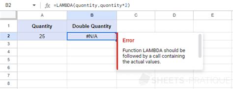 Google Sheets Function LAMBDA