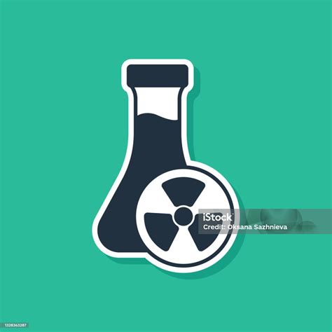 Gelas Kimia Blue Laboratory Dengan Ikon Cairan Beracun Terisolasi Pada