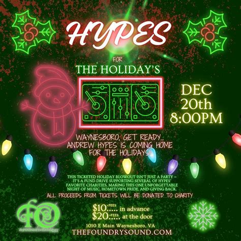 Hypes For The Holidays December 20th At The Foundry Where The