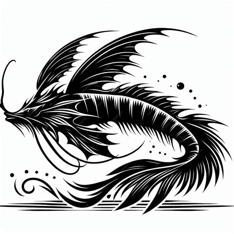 Premium Vector Black Triggerfish Silhouette Line Art Vector