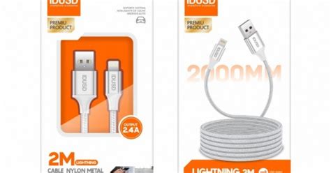 Cable Nylon Trenzado Lightning 2m 24a Color Blanco C92b