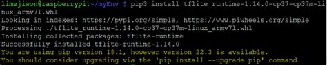 Rasberry Pi 4 Tensorflow Lite 설치하기 및 Mobilenet 실습