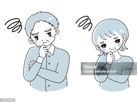 팔짱을 끼고 걱정하는 노인 여성과 남성의 일러스트 세트 가족에 대한 스톡 벡터 아트 및 기타 이미지 가족 귀여운 남자