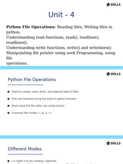 Python File Operations Guide Pdf Computer File Operating System
