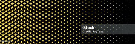 パターンと背景に黒の背景に水平ブレンド金色の星のデザイン イラストレーションのベクターアート素材や画像を多数ご用意 イラストレーション