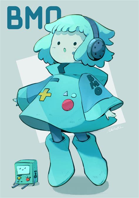 Bmo Adventure Time Highres 1other Aqua Footwear Aqua Hair Aqua Skin Boots Character Name