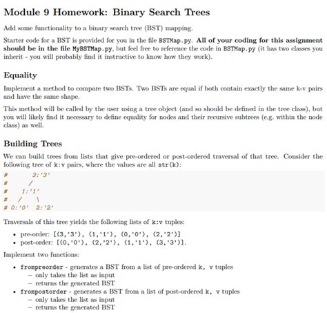 Solved Module Homework Binary Search Trees Add Some Chegg