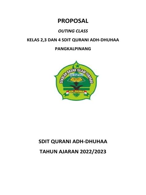 Proposal Outing Class 1 Pdf