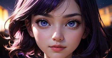 女の子 Purple Hair Blue Eyes Hentaihanimeのイラスト Pixiv