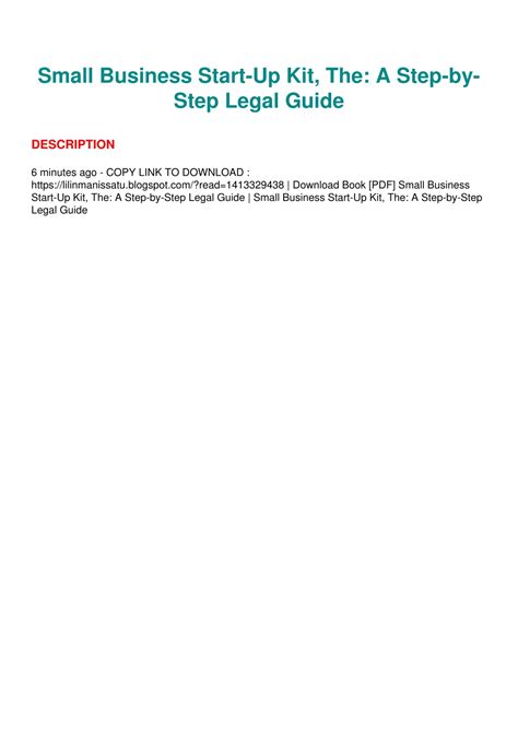 Ppt Pdf Download Free Small Business Start Up Kit The A Step By