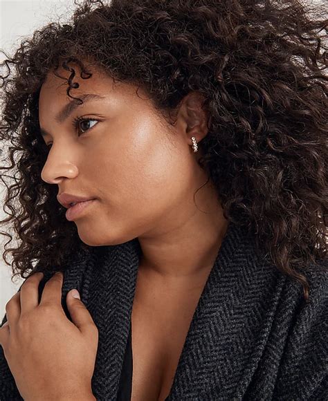 The Tennis Collection Bezel Set Crystal Carabiner Hoop Earrings Madewell