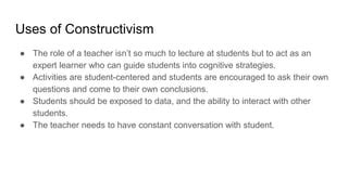 The Evolution Of Constructivism Cognitivism And Behaviorism PPTX