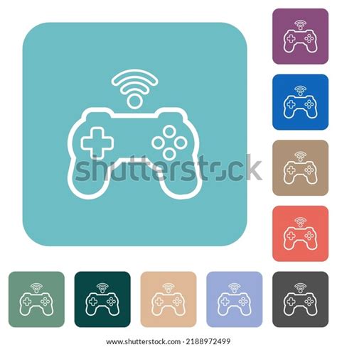 Wireless Game Controller Outline White Flat Stock Vector Royalty Free