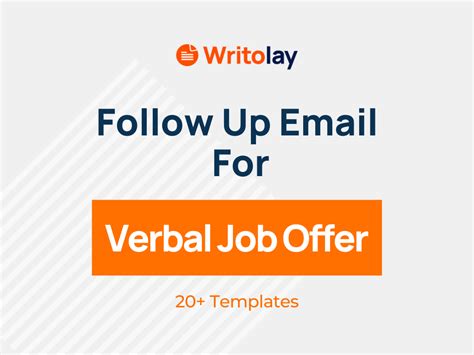Follow Up Email After Verbal Job Offer 10 Templates Writolay