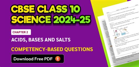 CBSE Class 10 Science 2024-25: Chapter 2 Acids, Bases and Salts ...