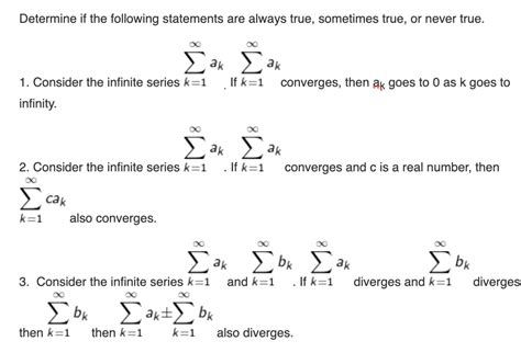 Solved Determine If The Following Statements Are Always Chegg