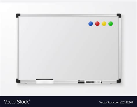 3d Realistic Blank Magnetic Whiteboard Royalty Free Vector
